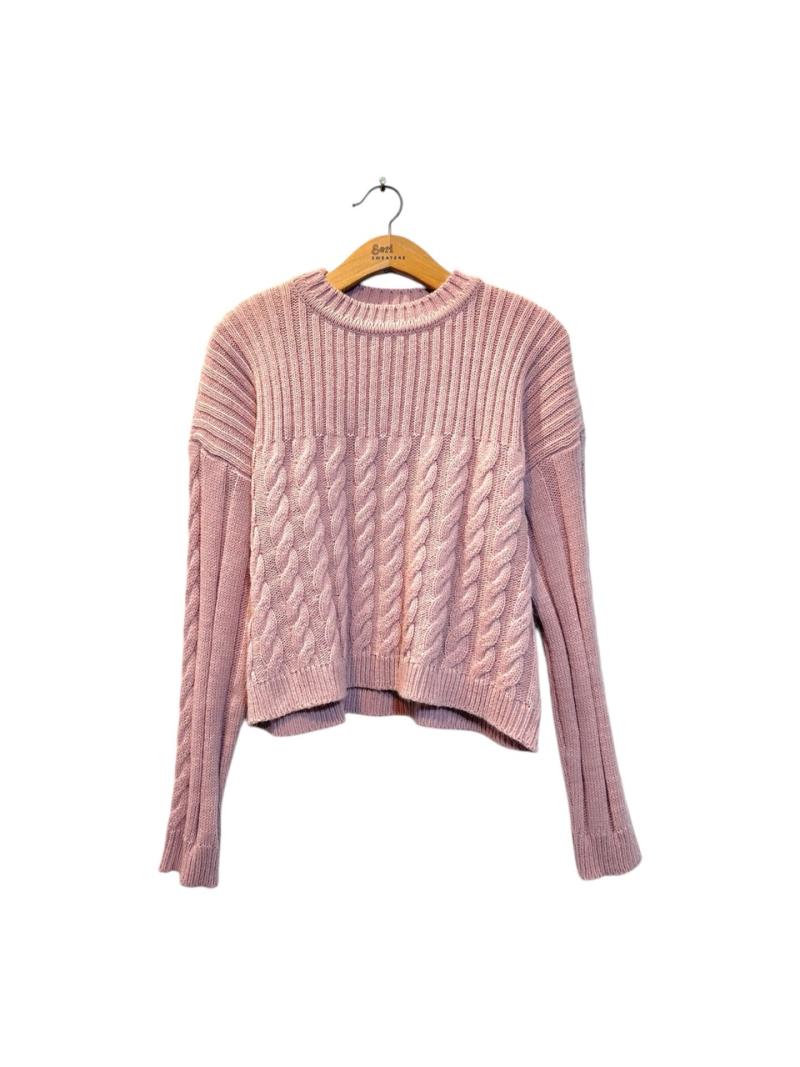 Sweater grueso corto combinado ochitos y canelon - SG25206