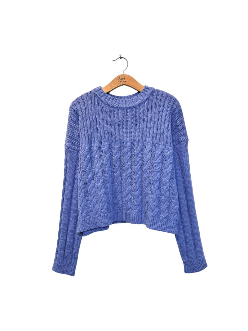 Sweater grueso corto combinado ochitos y canelon - SG25206