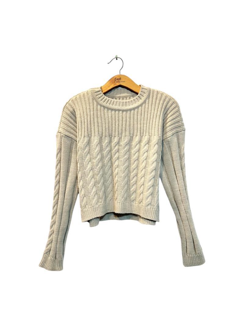 Sweater grueso corto combinado ochitos y canelon - SG25206