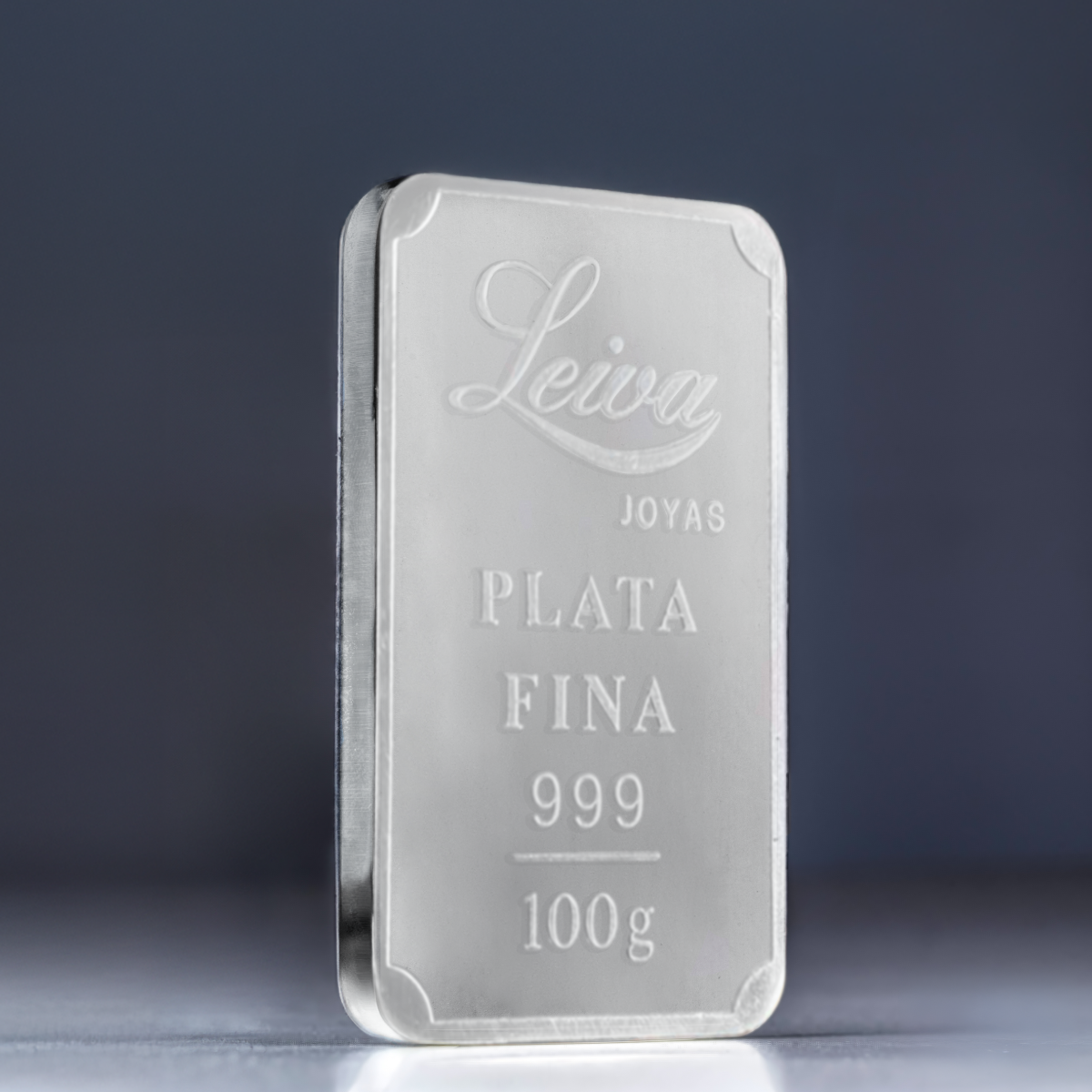 Lingote de Plata Leiva Joyas de 100g. Pureza 999.