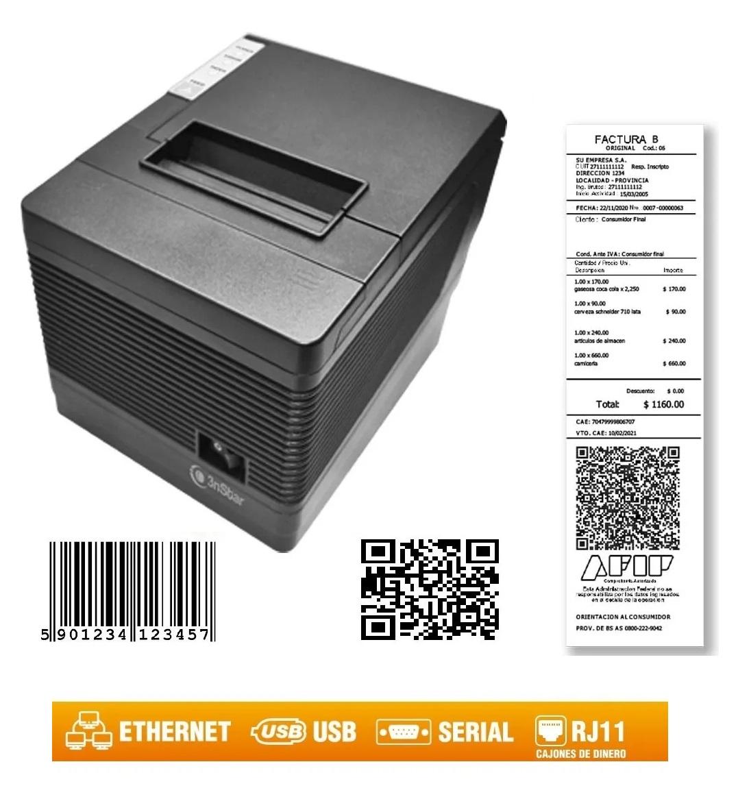 Impresora Termica 3nstar RPT008 Usb Ethernet Rs232 I Posvent