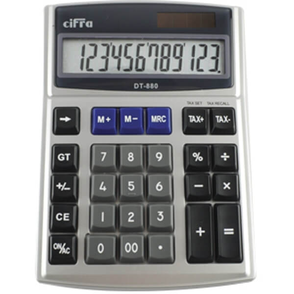 Calculadora cifra DT880 pila números grandes