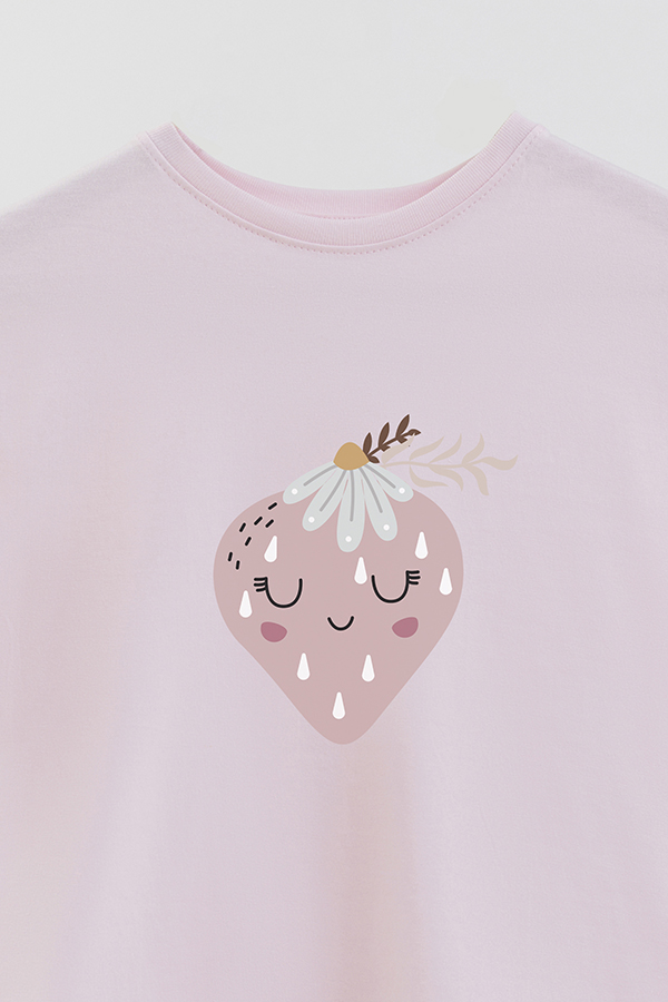 REMERA BASIC GIRL CUTE FRUITS LITTLE BERRY